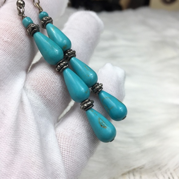 Jewelry | Faux Turquoise Dyed Howlite Earrings | Poshmark